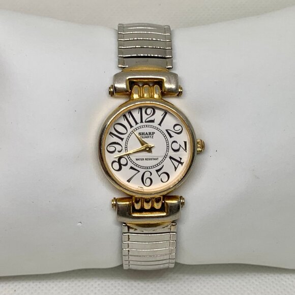 Accessories | Vintage Sharp Women Gold Silver Tone Watch 25mm Round ...